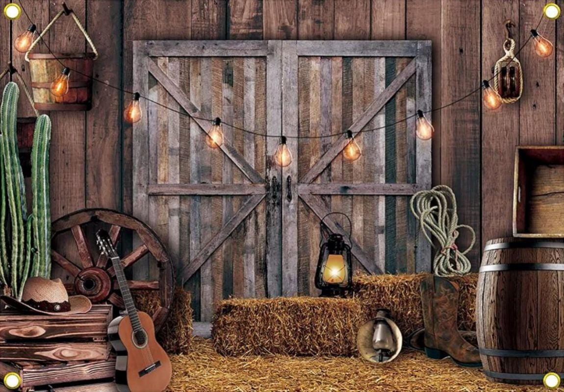 Cowboy Wild West Style Bar Background Birthday ration Banner Photo ...