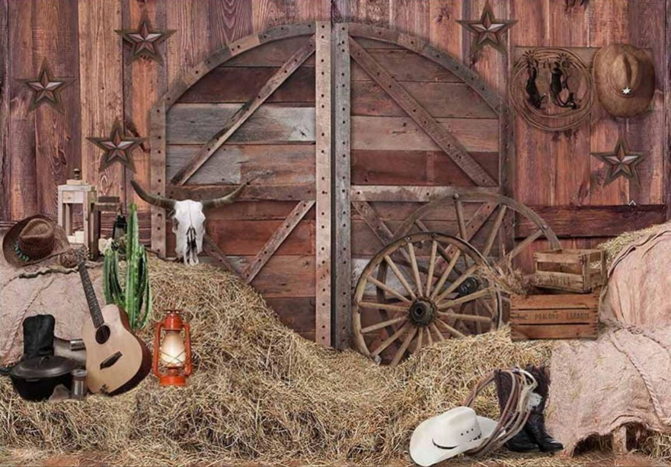 Cowboy Wild West Style Bar Background Birthday ration Banner Photo Farmhouse Rustic Photography ...