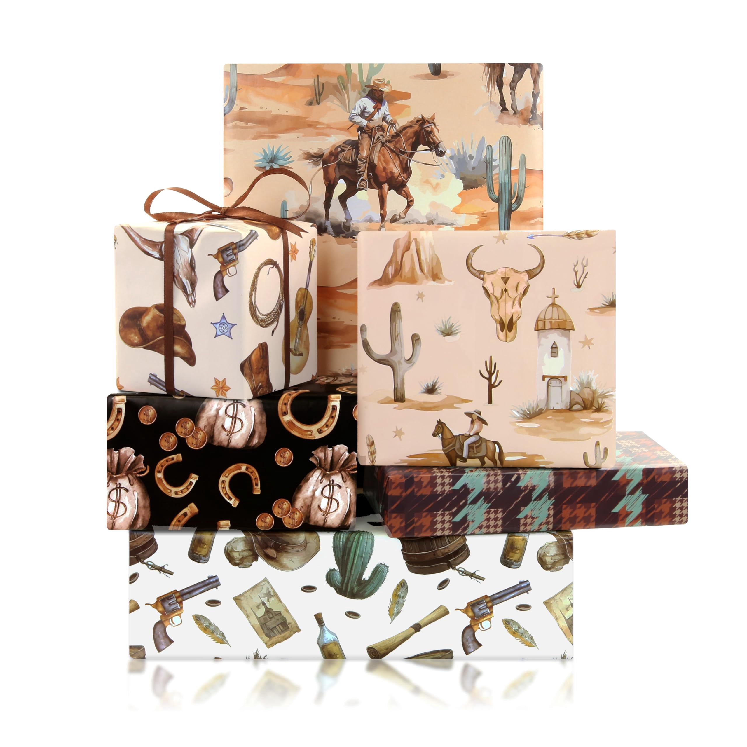 Cowboy Wrapping 6 TSF6 Sheets Western Cowboy Wrapping 20 x 28 inch Per ...