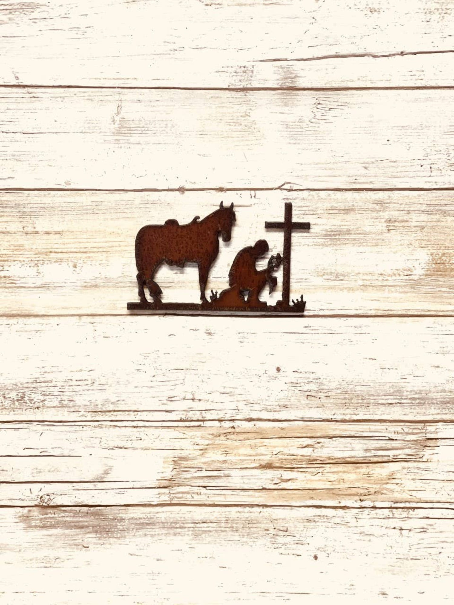 Cowboy at Cross Western Rustic Magnet - Walmart.com