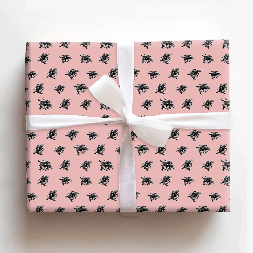 Cowboy on Bucking Bronco Rodeo Pink Gift Wrapping Paper - Walmart.com