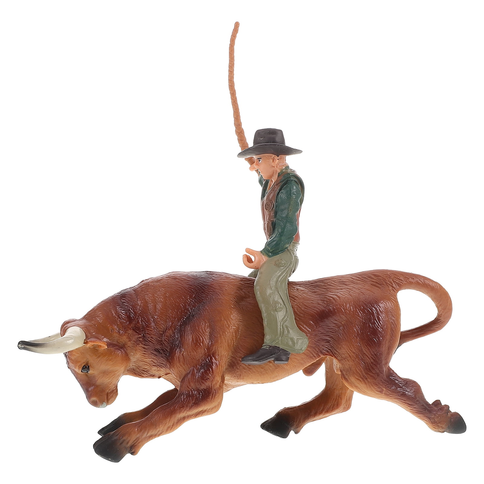 Cowboy with Bull Toy Cowboy Model Bullfight Puppet Resin Child 15.50X11 ...