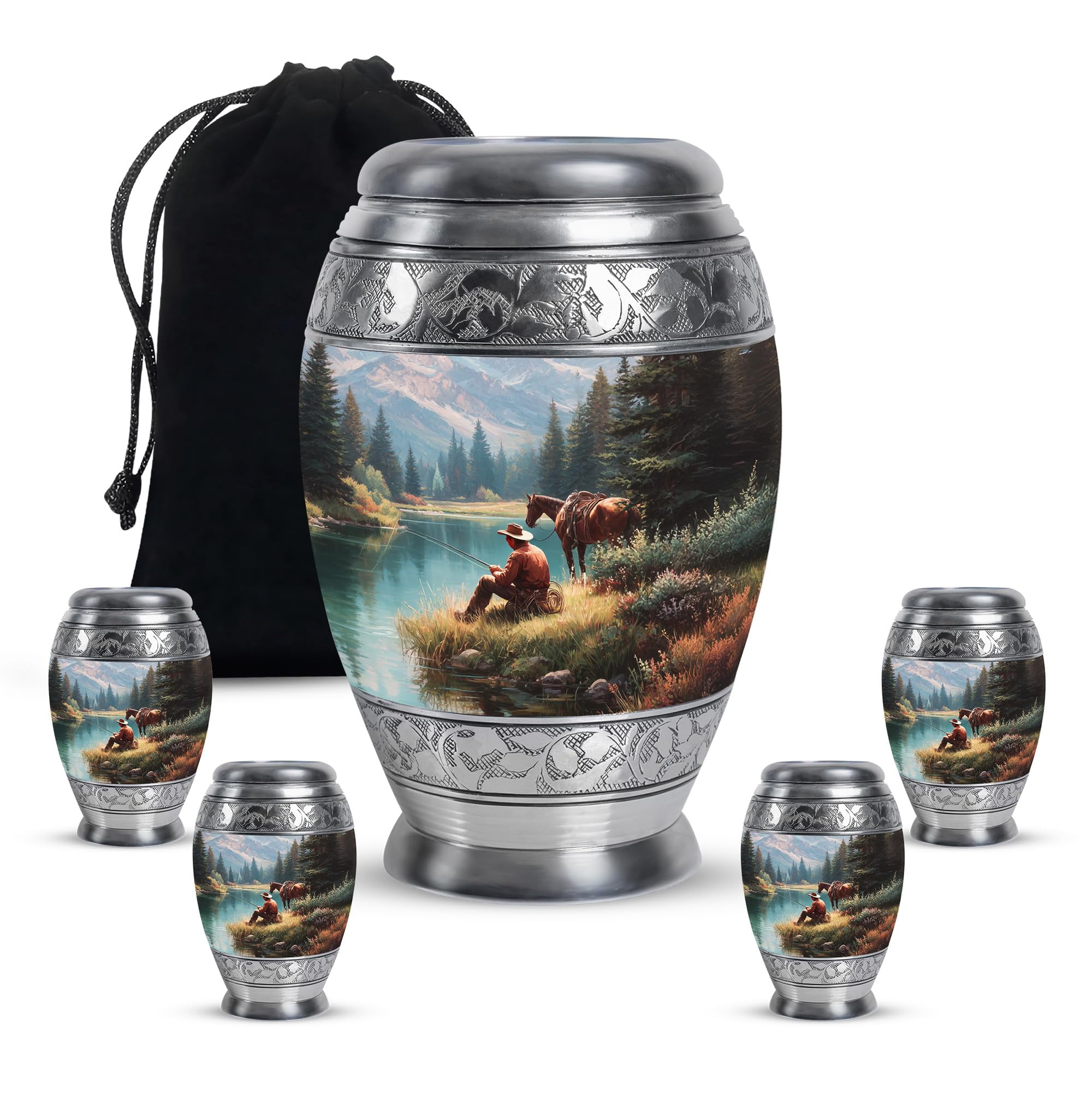 Cowboys Adult Cremation Funeral Urn for Human Ashes, Keepsake ...