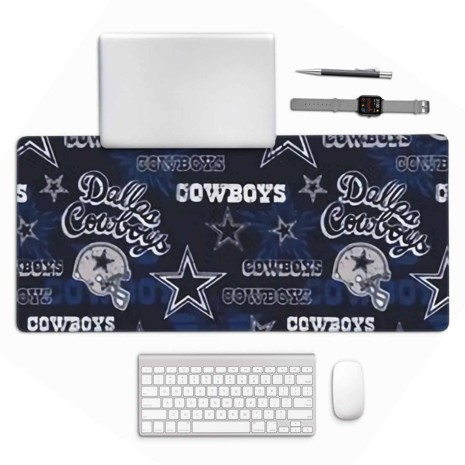 Cowboys Football Logo Mouse Pad, Personalized Oversized Rubber Keyboard ...