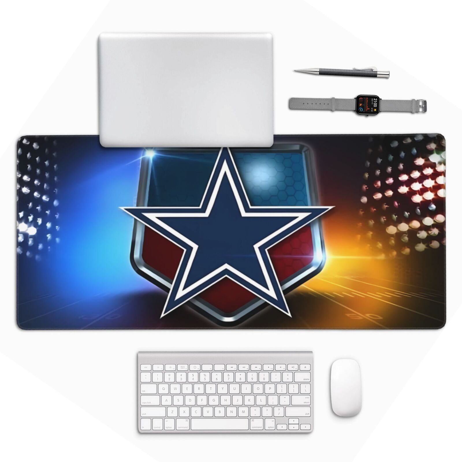 Cowboys Football Logo Mouse Pad, Personalized Oversized Rubber Keyboard ...