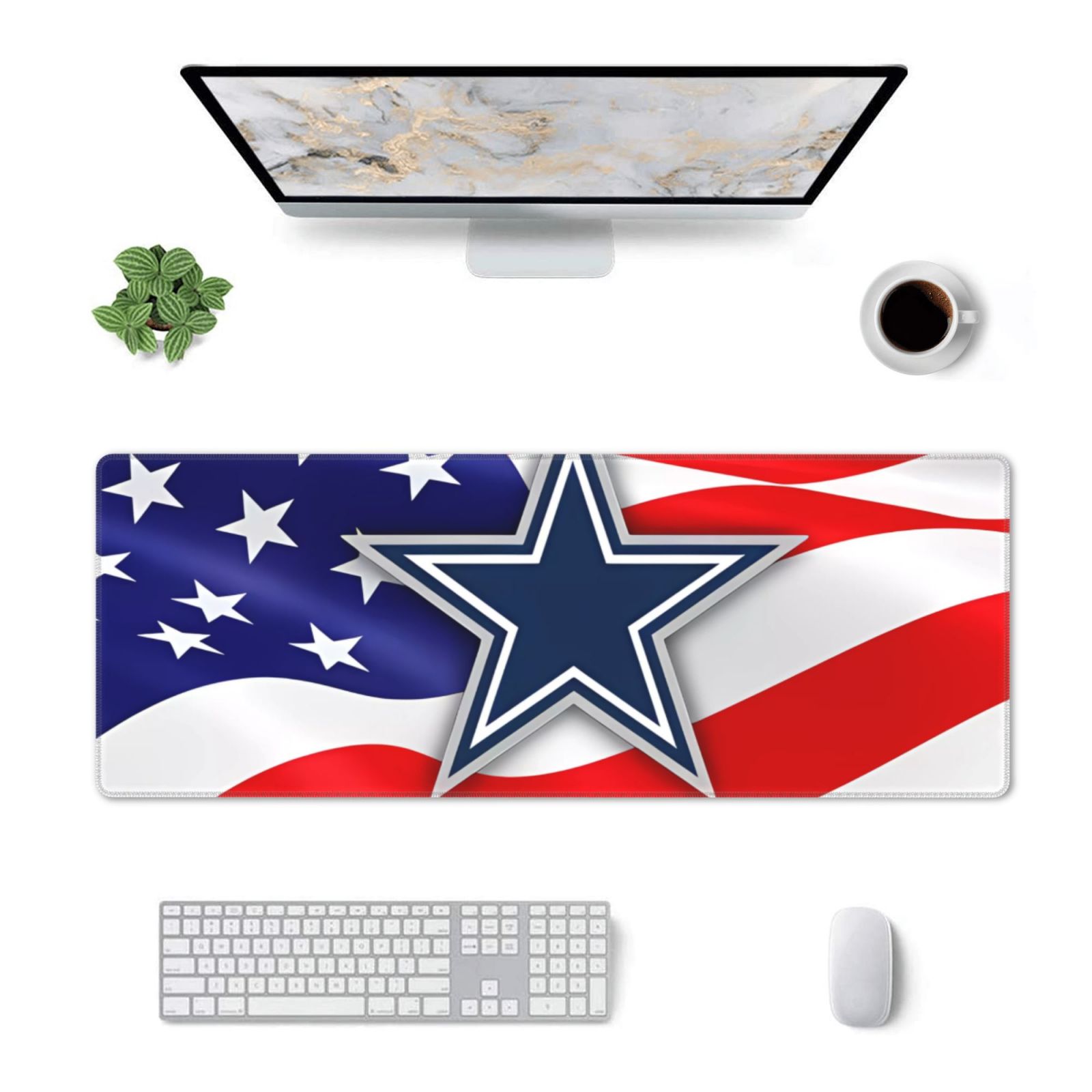 Cowboys Football Team Pattern Oversized Rubber Keyboard Pad 12x31.5 ...