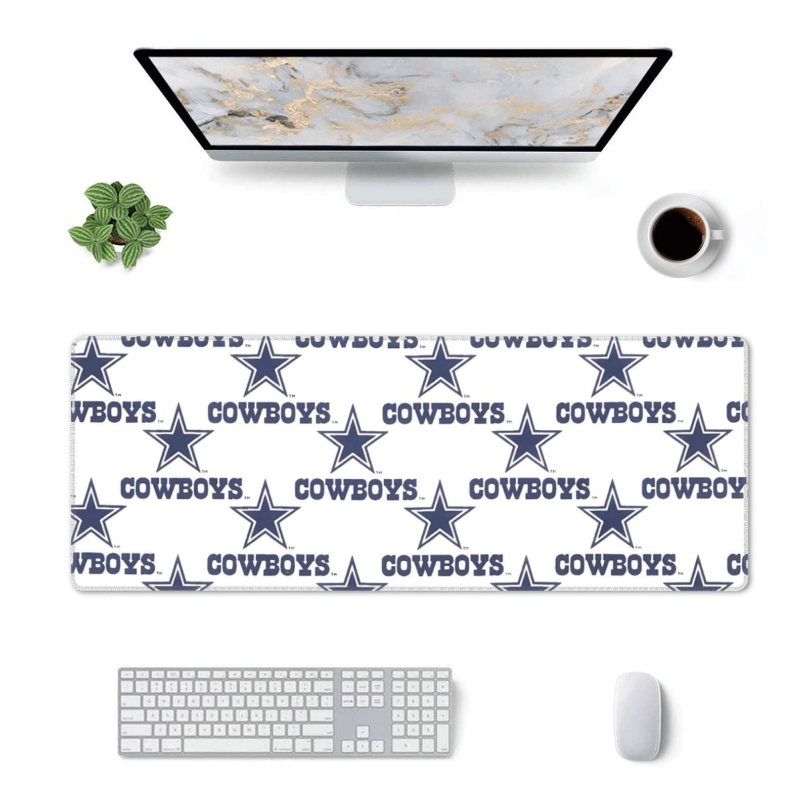 Cowboys Football Team Pattern Oversized Rubber Keyboard Pad 12x31.5 ...