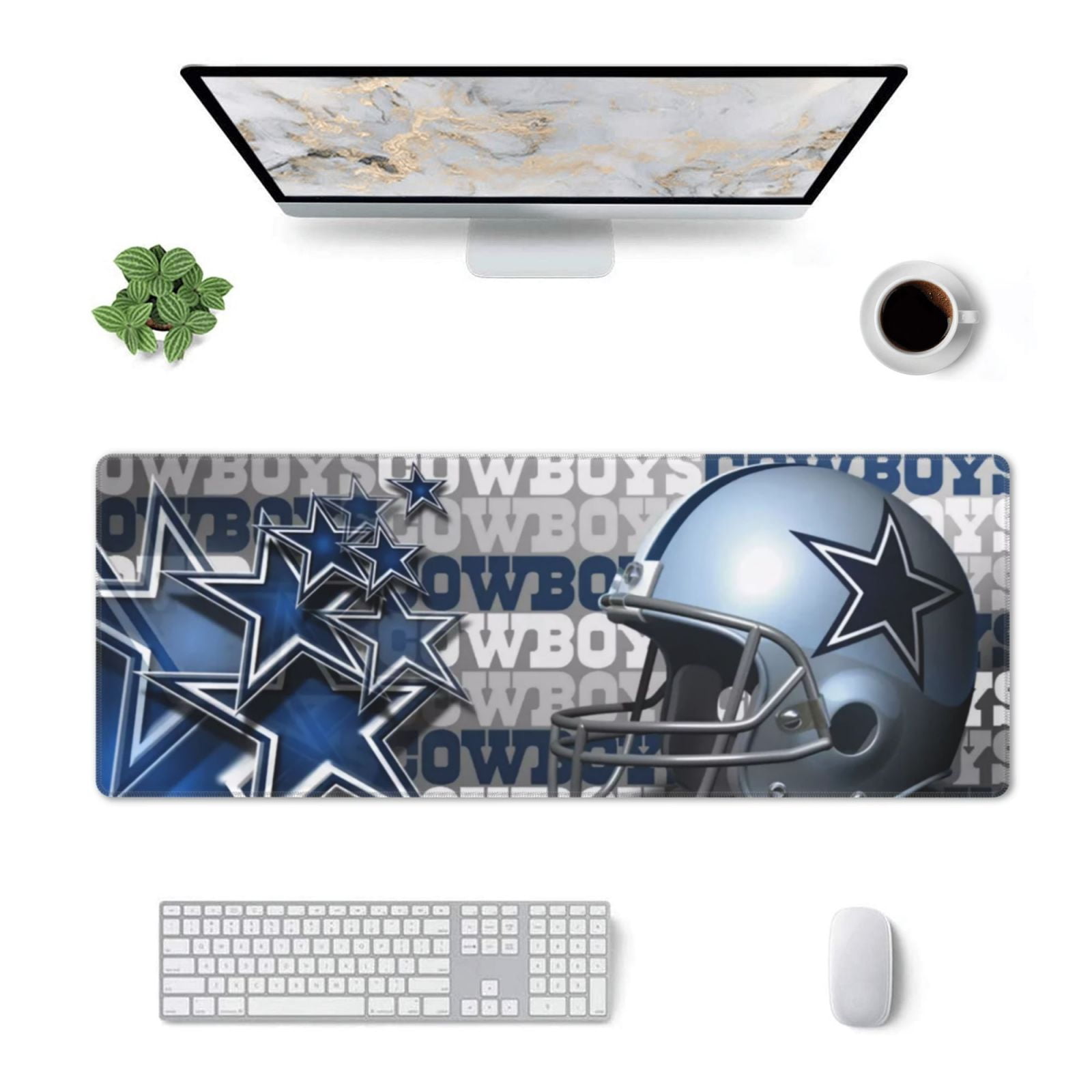 Cowboys Football Team Pattern Oversized Rubber Keyboard Pad 12x31.5 ...