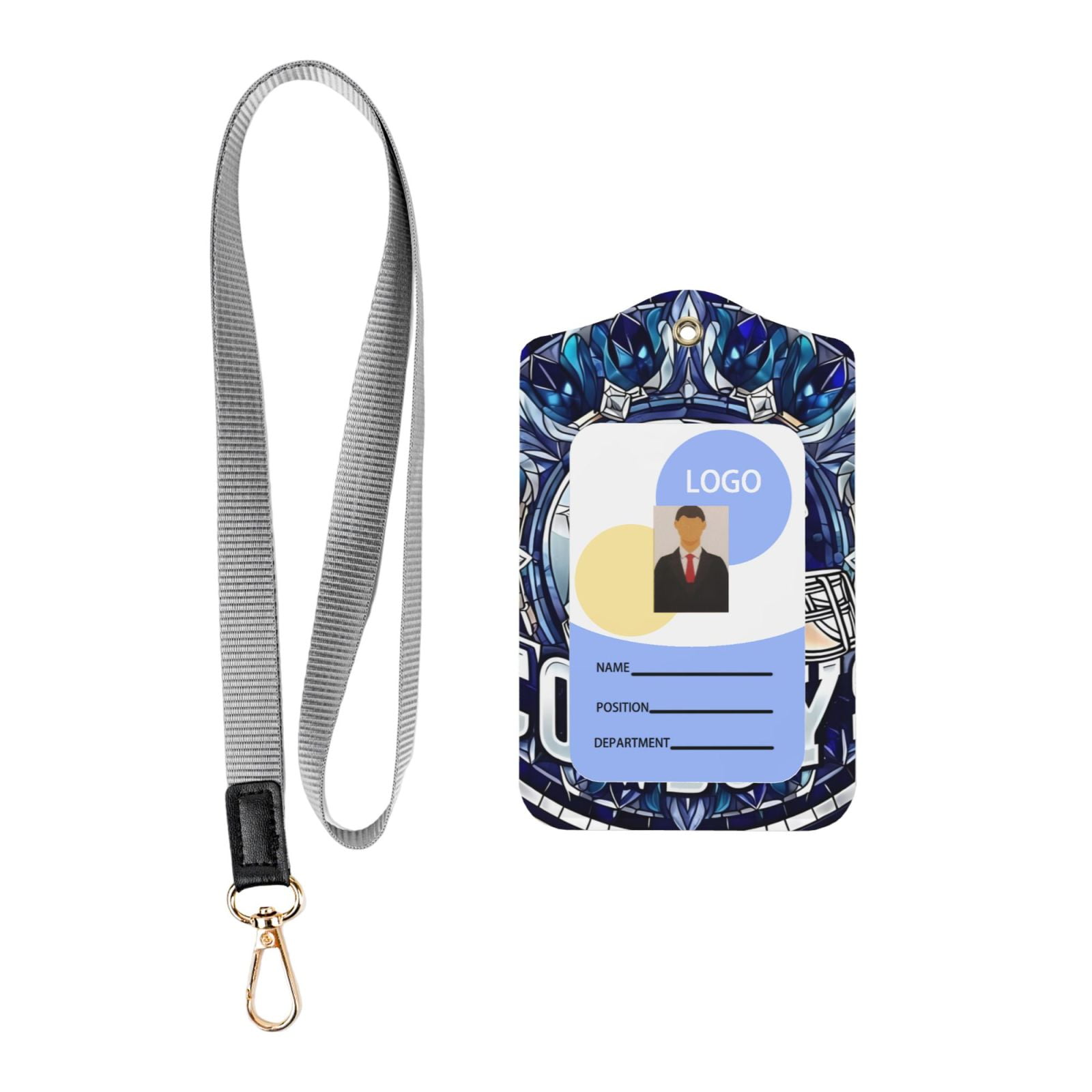 Cowboys Hard Plastic ID Card Holder with Clear Window for Office School ...