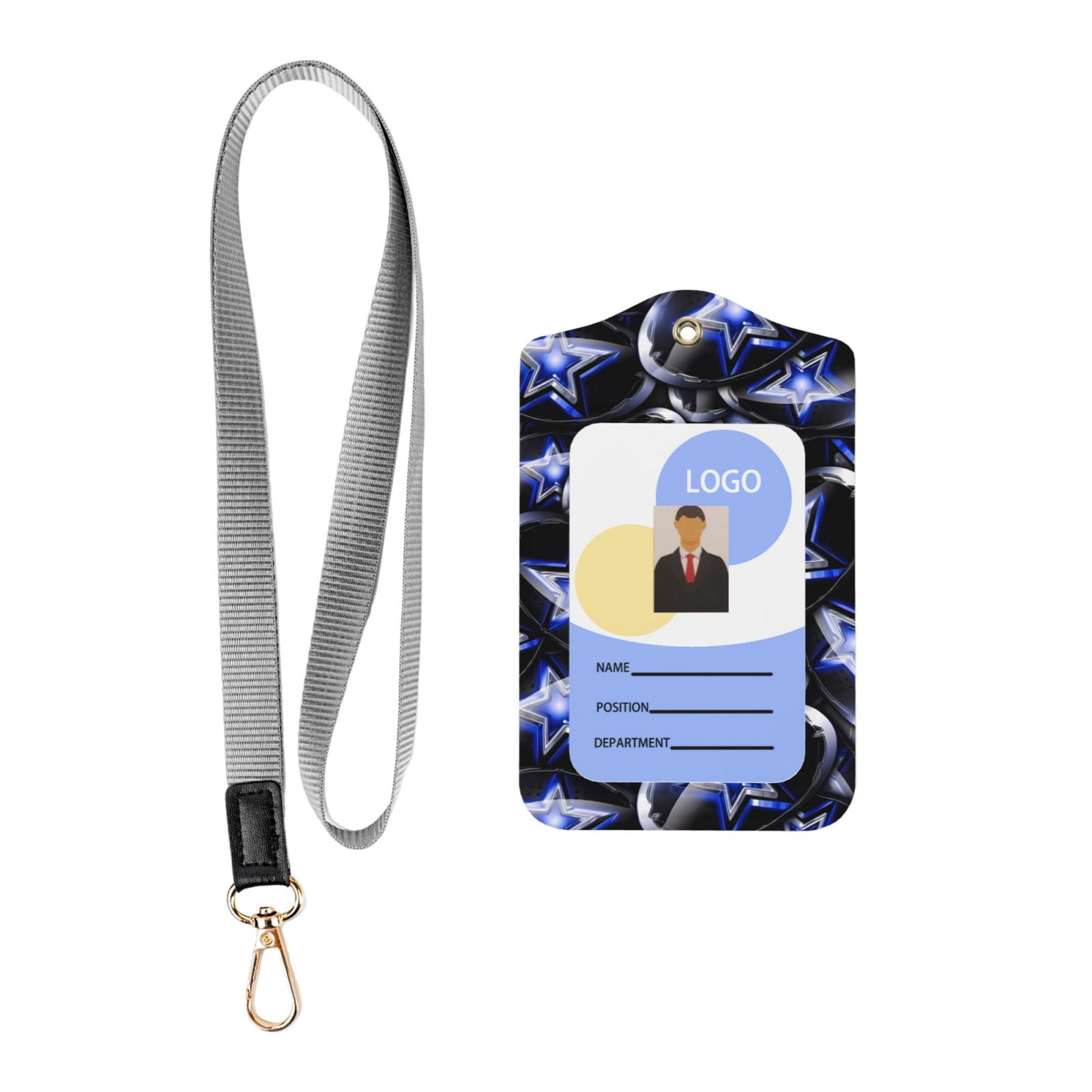Cowboys Hard Plastic ID Card Holder with Clear Window for Office School ...