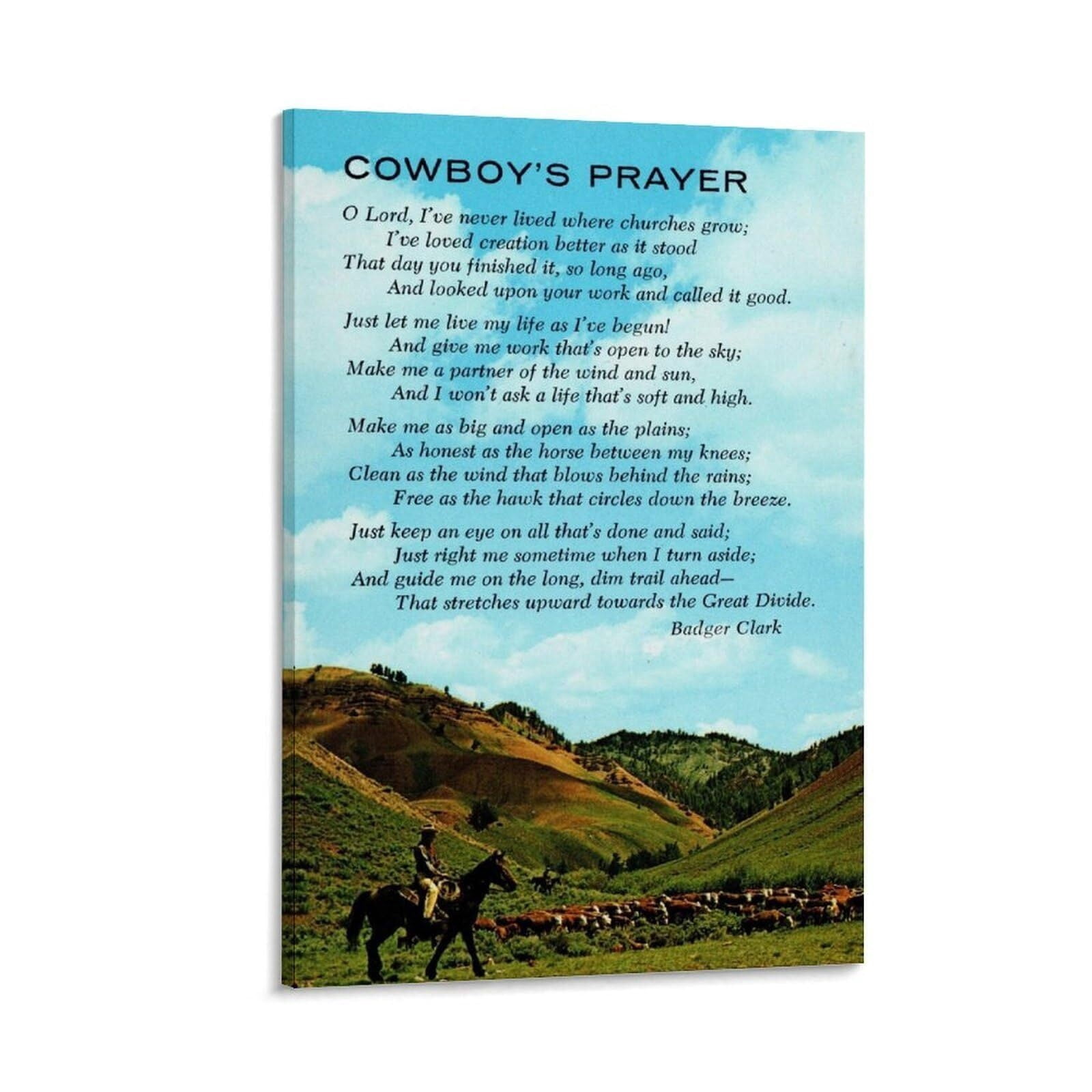 Cowboys Prayer Inspirational Quotes Art Poster 2 Gift Wall Decor ...