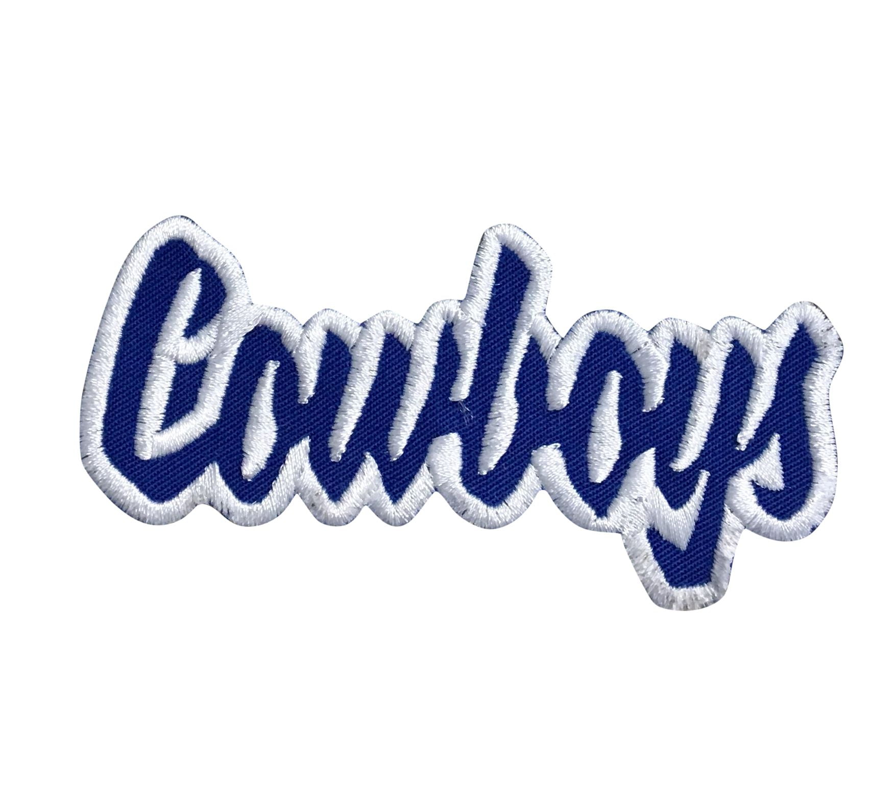 Cowboys - Royal Blue/White - Team Mascot - Words/Names - Iron on Applique/Embroidered Patch ...