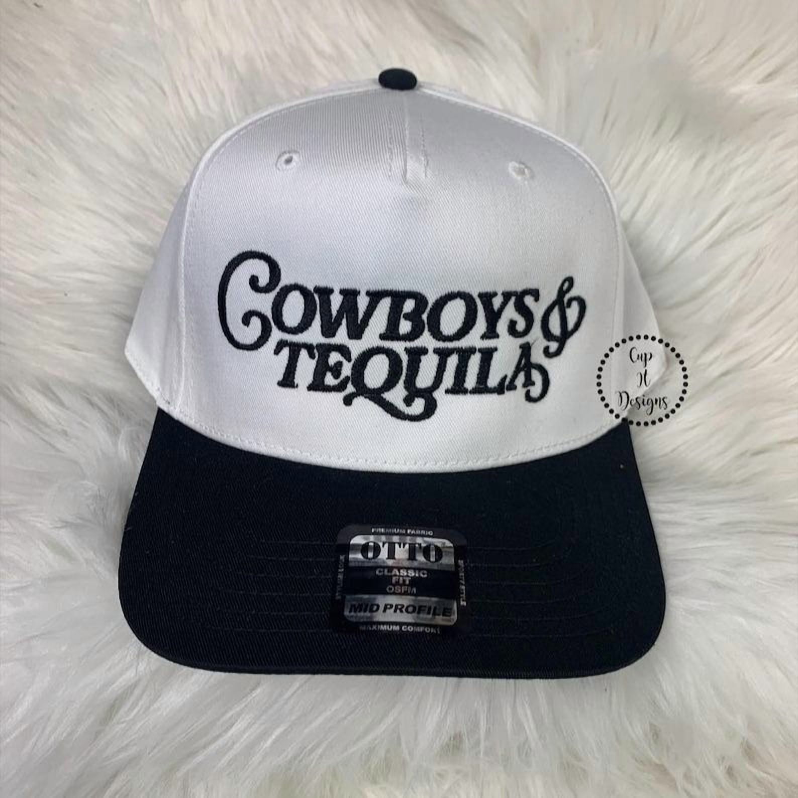 Cowboys & Tequila Hat, Stylish Trucker Cap with Bold Embroidered ...