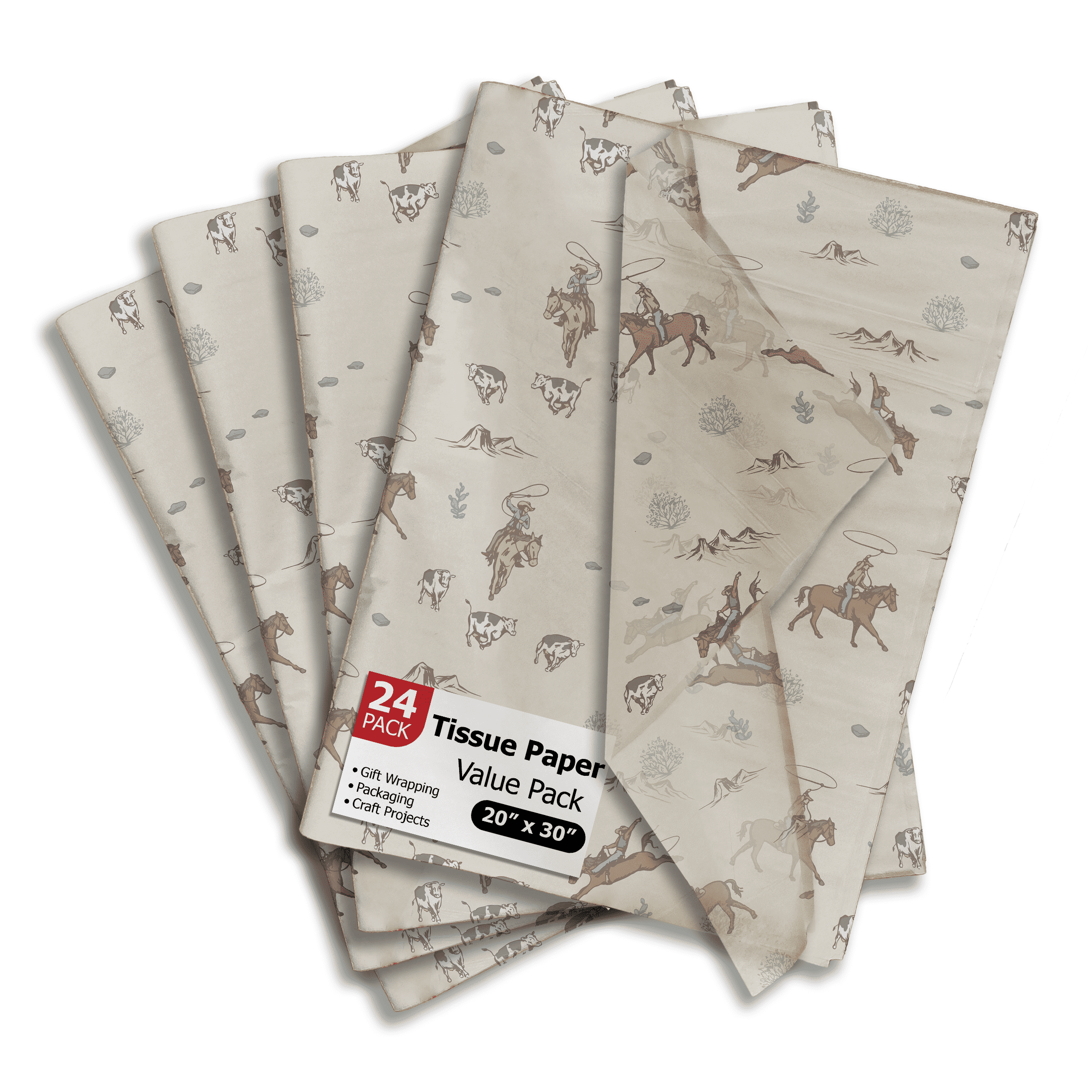 Cowboys Wild West Printed Tissue Paper for Gift Bags or Boxes and ...