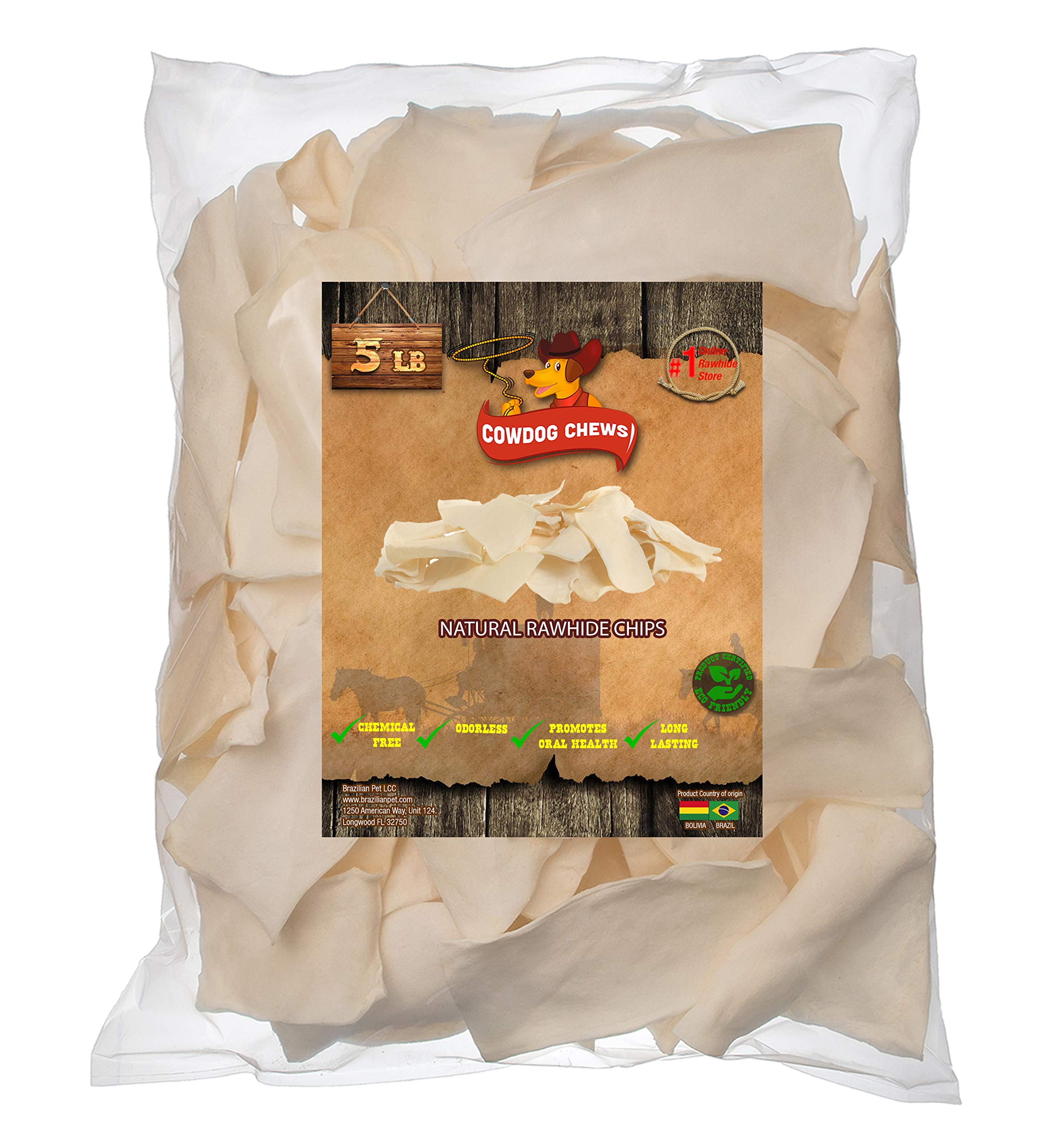 Cowdog Chews Natural Rawhide YPF5 Chips - Premium Long-Lasting Dog ...