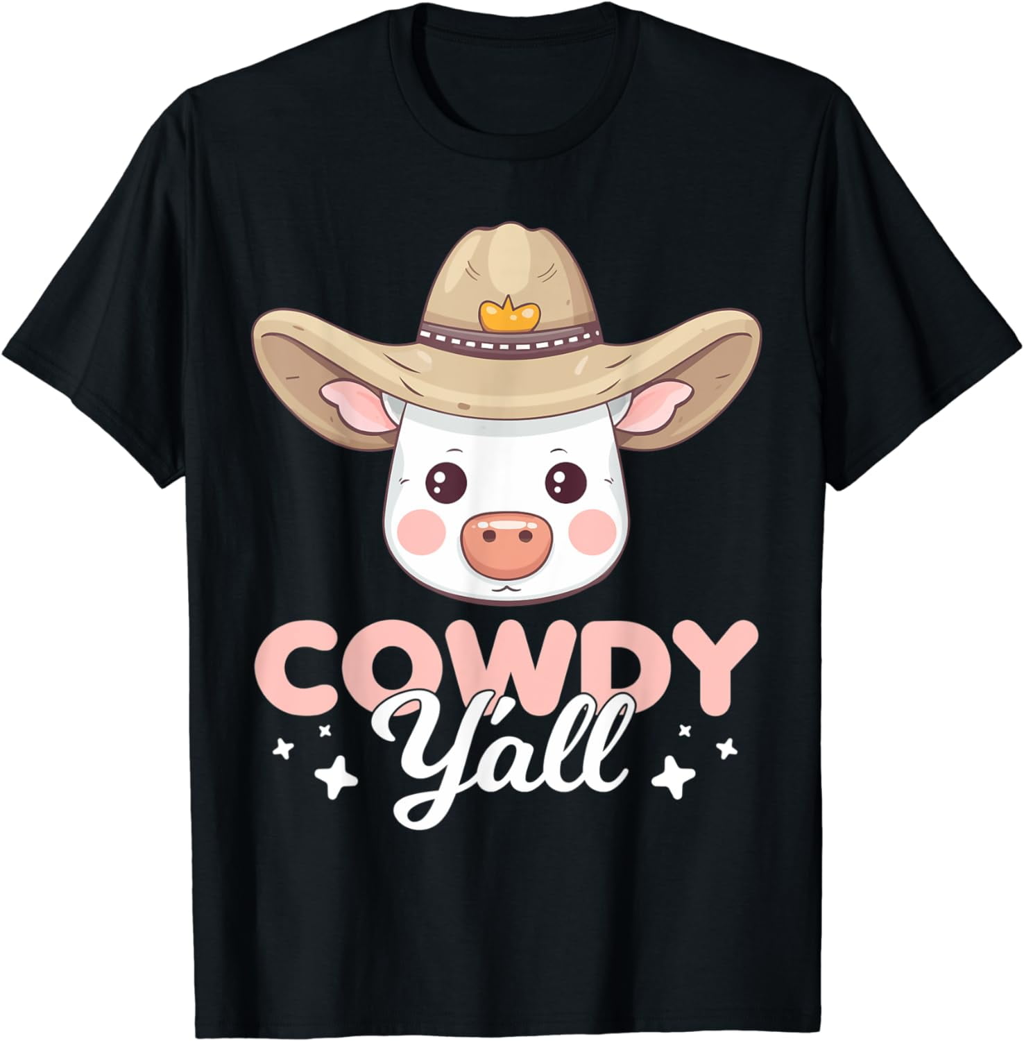 Cowdy Yall Cute Cow With Hat For Cow for Girls and Boys T-Shirt ...