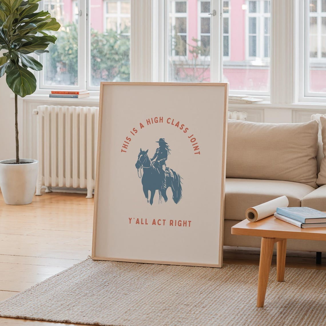 Cowgirl Art Print Howdy Poster Country Western Farmhouse Decor Welcome ...