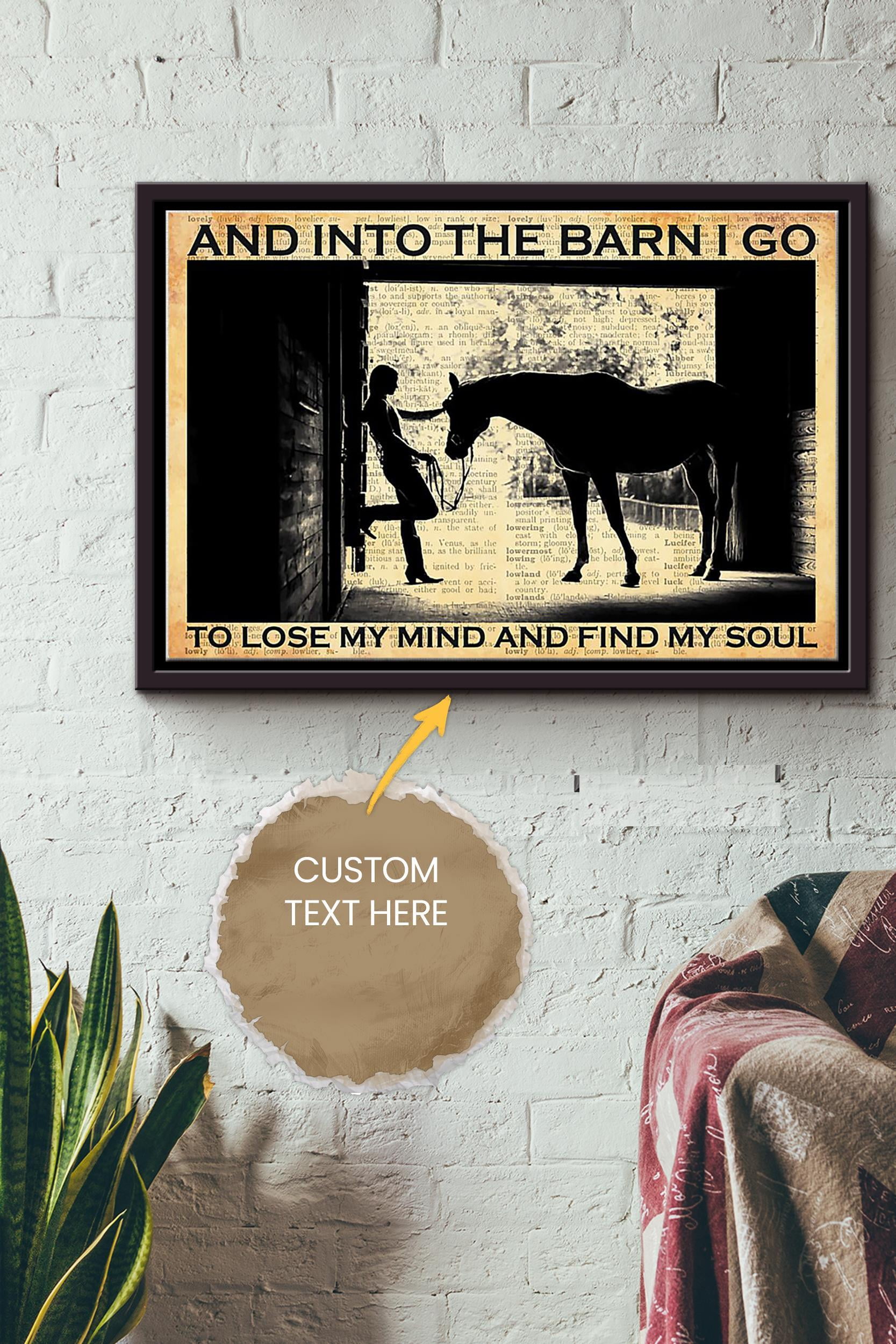 Cowgirl At The Barn Poster Animal Wall Art Gift For Horse Lover Horse ...