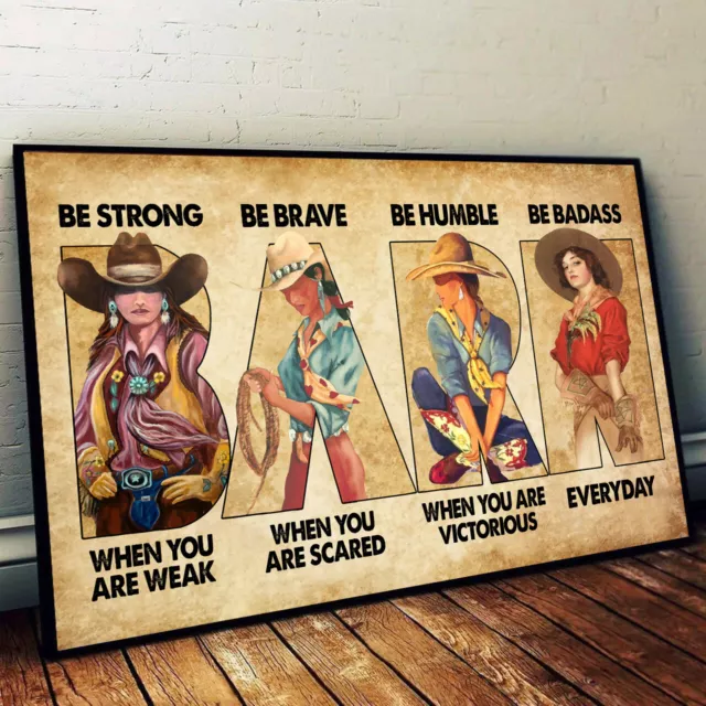 Cowgirl Barn Riding Horses Horse Rider Poster NO FRAMED POSTER, Home ...