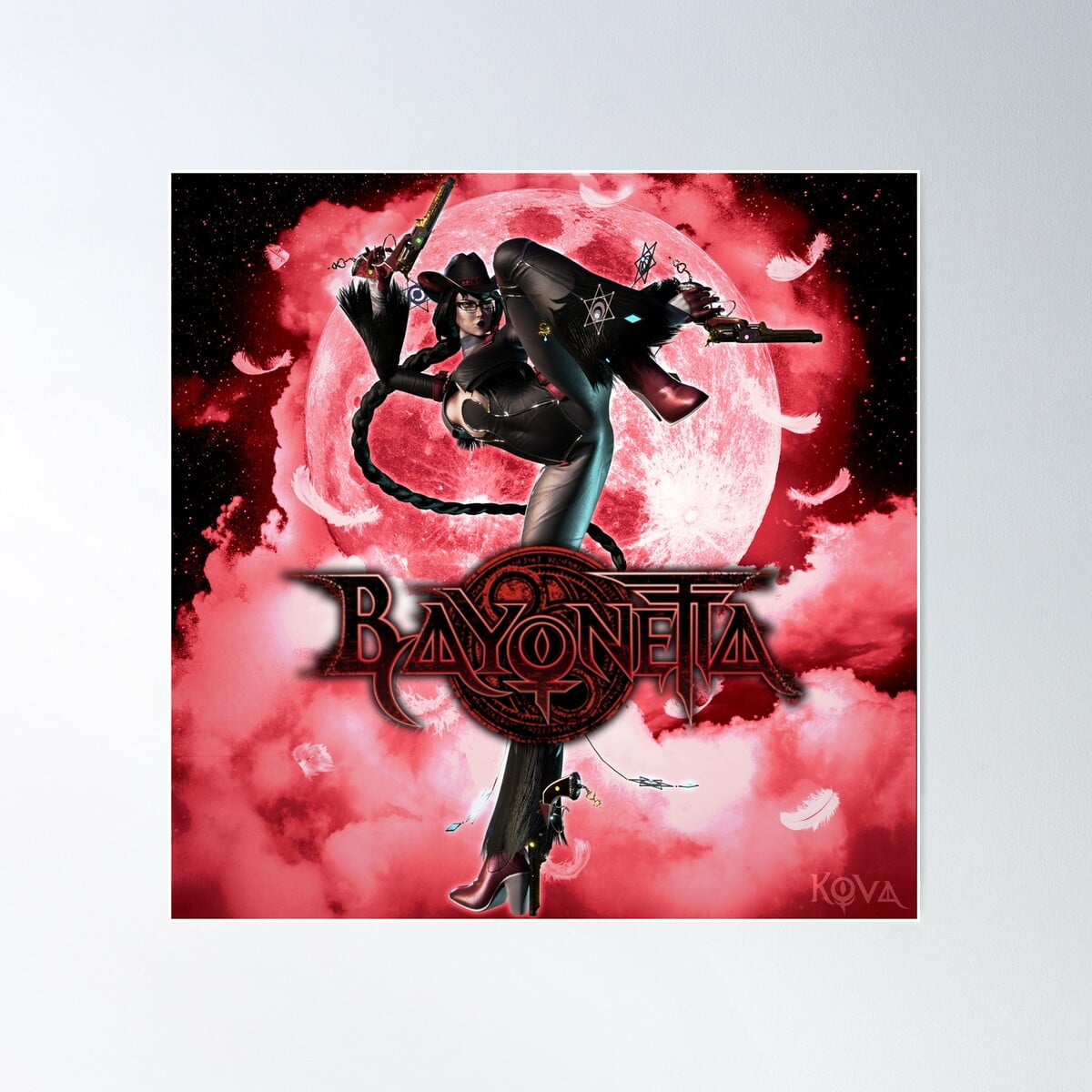 Cowgirl Bayonetta Render Poster Wall Art, Modern Wall Decor For Living ...