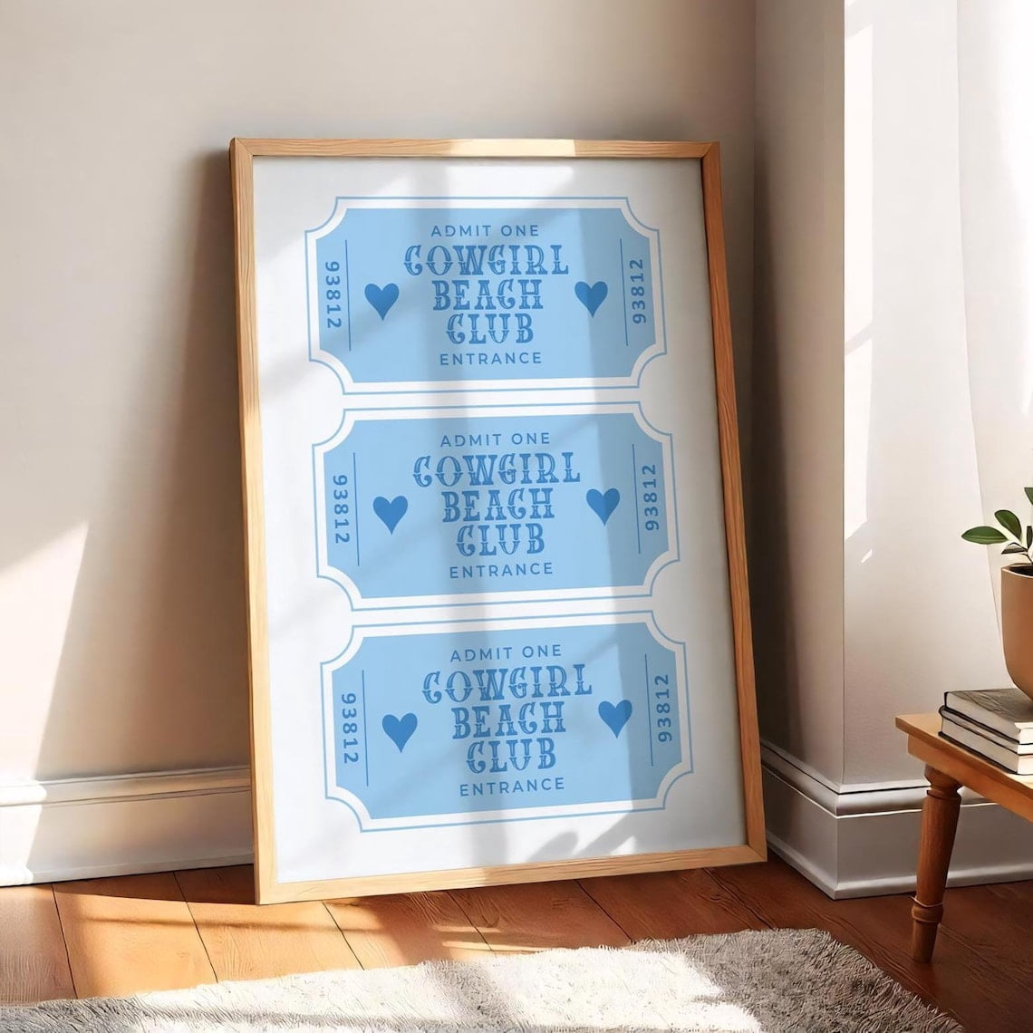 Cowgirl Beach Club Print Coastal Granddaughter Decor Western Typography ...