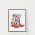 Cowgirl Boots Art Postercoquette 4Th Of July Decor Summer Wall American ...