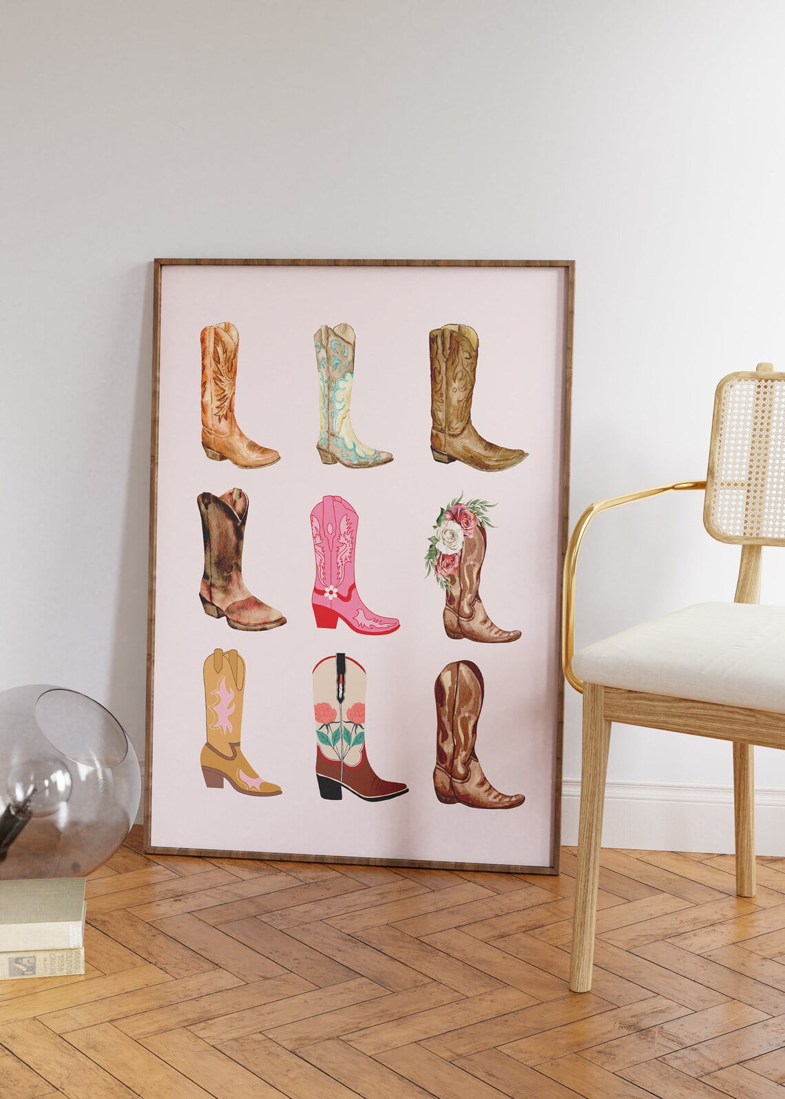 Cowgirl Boots Art Print-Preppy Western Wall Art-Howdy Rodeo Poster ...