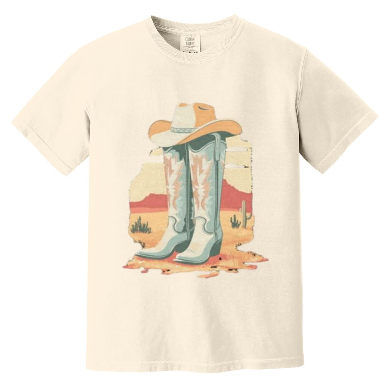 Cowgirl Boots Comfort Color T-shirt with Rodeo Spirit and Western ...