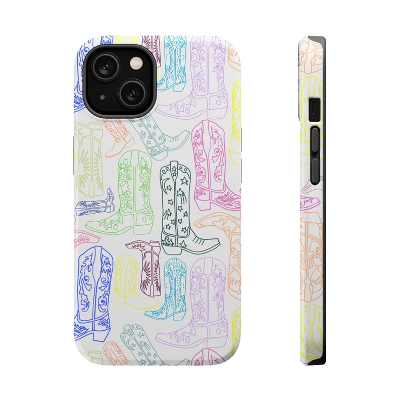 Cowgirl Boots Phone Case for iPhone 11 to 16 Western Style Tough ...