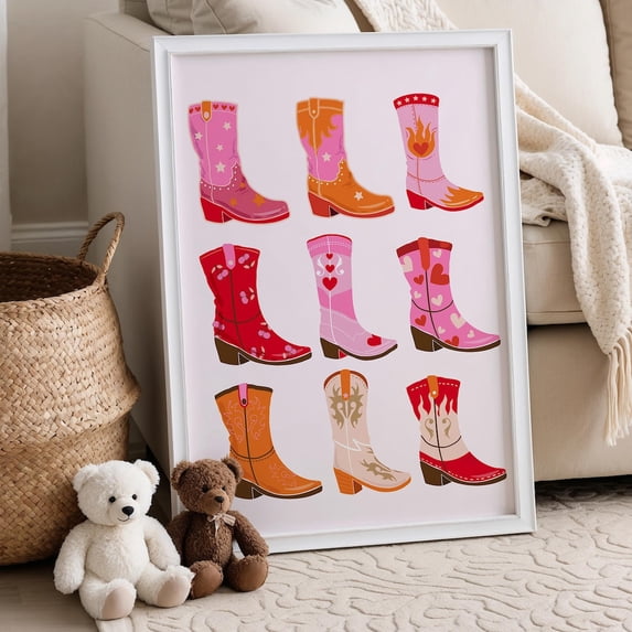 Cowgirl Boots Posters, Cowgirl Themed Bedroom, Western Nursery Decor ...