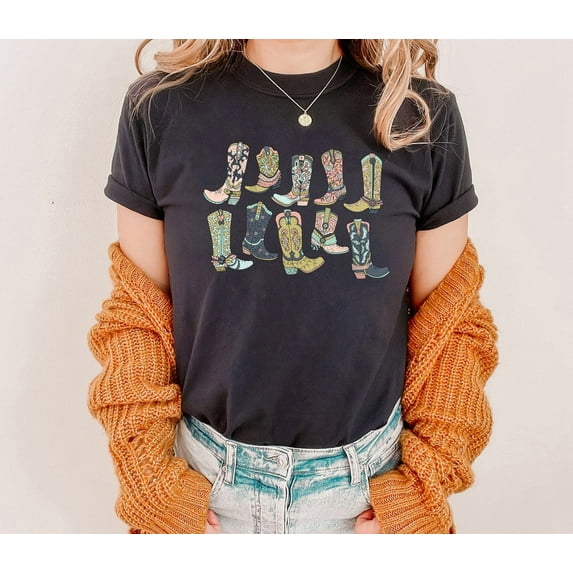 Cowgirl Boots Shirt, Country Concert Tee, Western Graphic Tee For Women ...