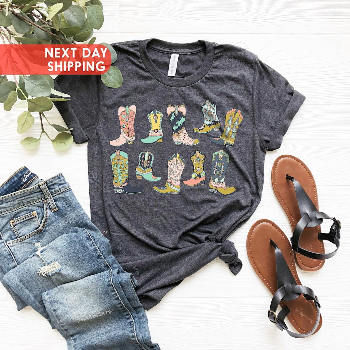 Cowgirl Boots Shirt, Country Concert Tee, Western Graphic Tee for Women ...