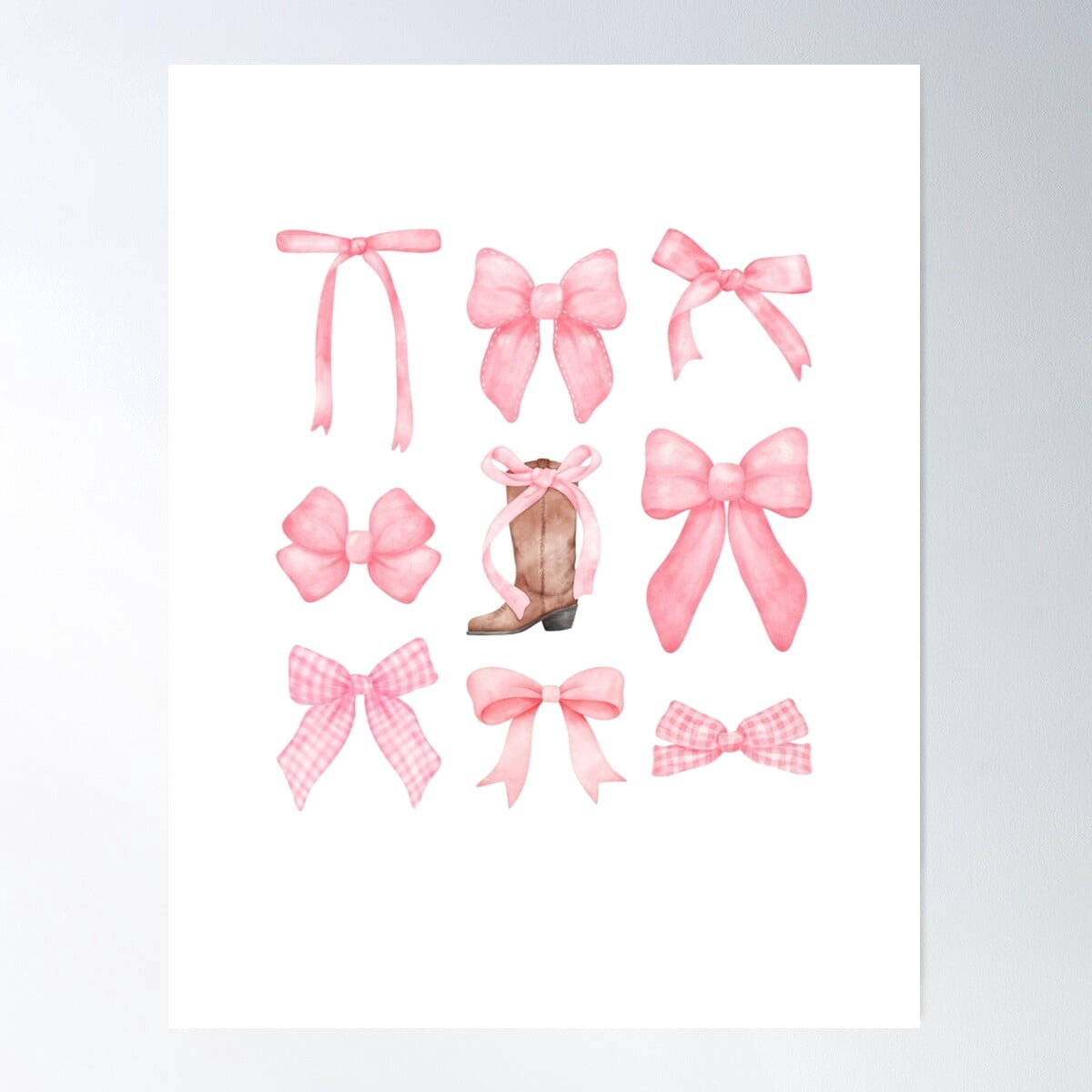 Cowgirl Bows Poster Wall Art, Modern Wall Decor For Living Room Bedroom ...