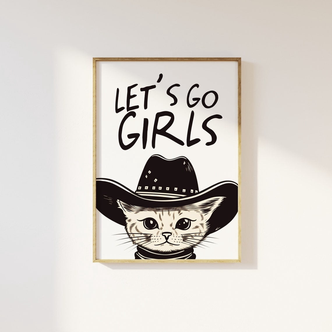 Cowgirl Cat Western Rodeo Wall Art Poster Unframed Paper Print ...