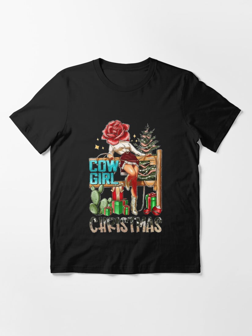 Cowgirl Christmas Rose Head Rustic Western Holiday Fashion Unisex T ...