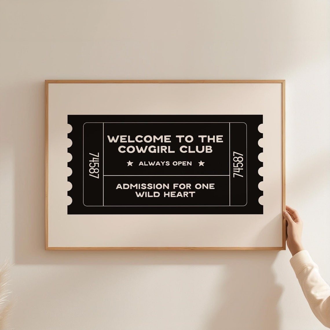 Cowgirl Club Poster Western Wall Art Cute Wild West Home Decor ...