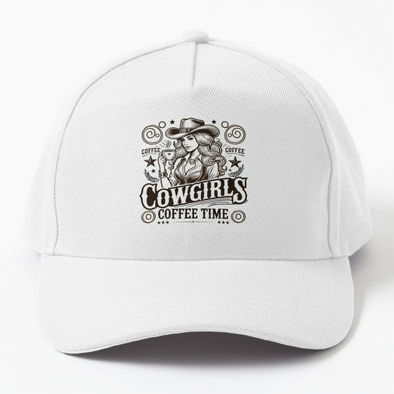 Cowgirl Coffee Time Design, Western Coffee Lover Tee Baseball Cap ...