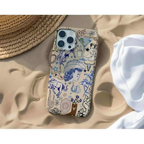 Cowgirl Collage Glow Phone Case Cute Western Style for iPhone 17 16 15 ...