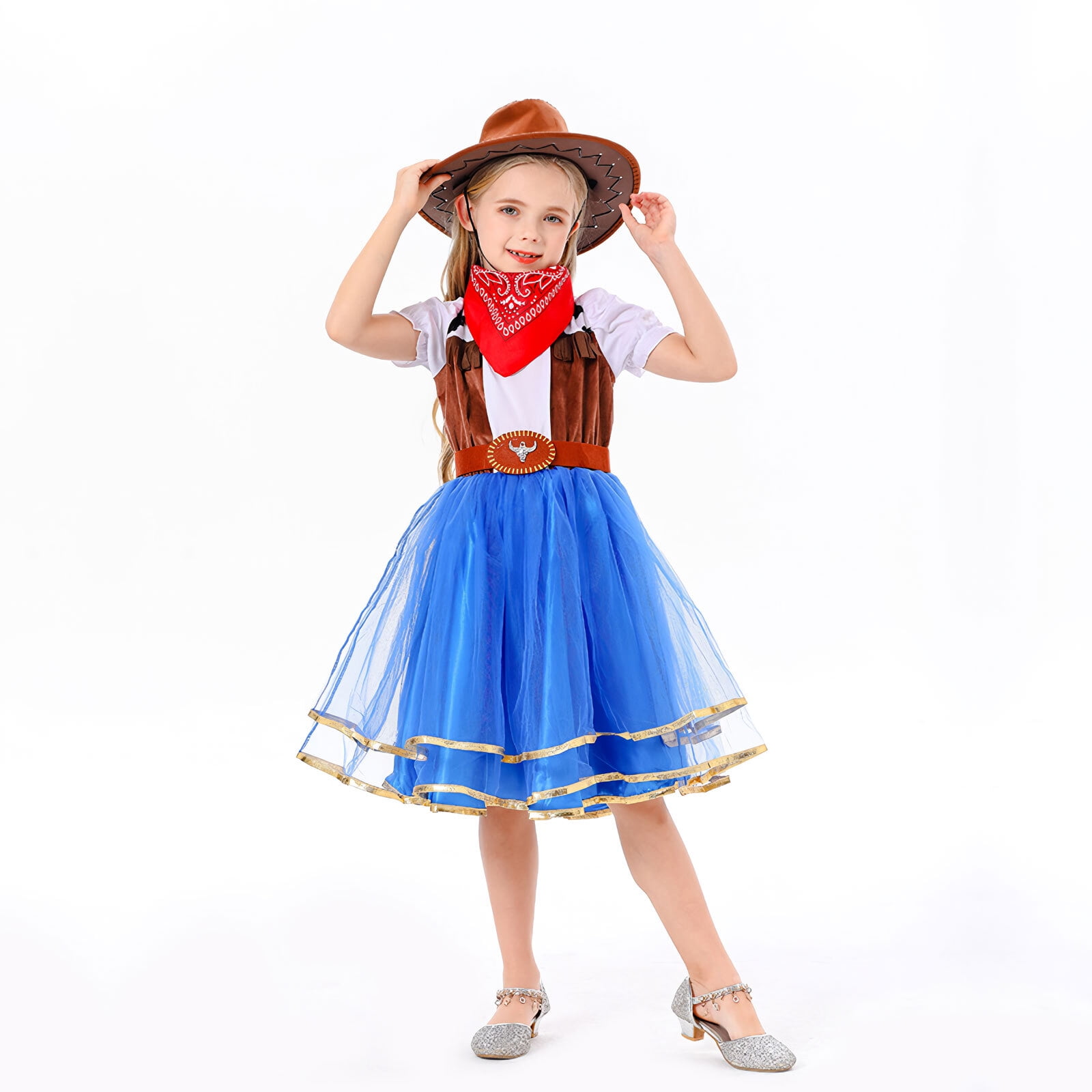 Cowgirl Costume Set for Little Girls, Halloween Rodeo Dress Up ...