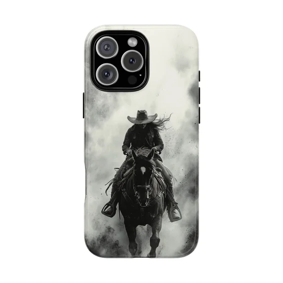Cowgirl Dust Storm Western Scene Case for iPhone 17 to 11 Pro Max ...