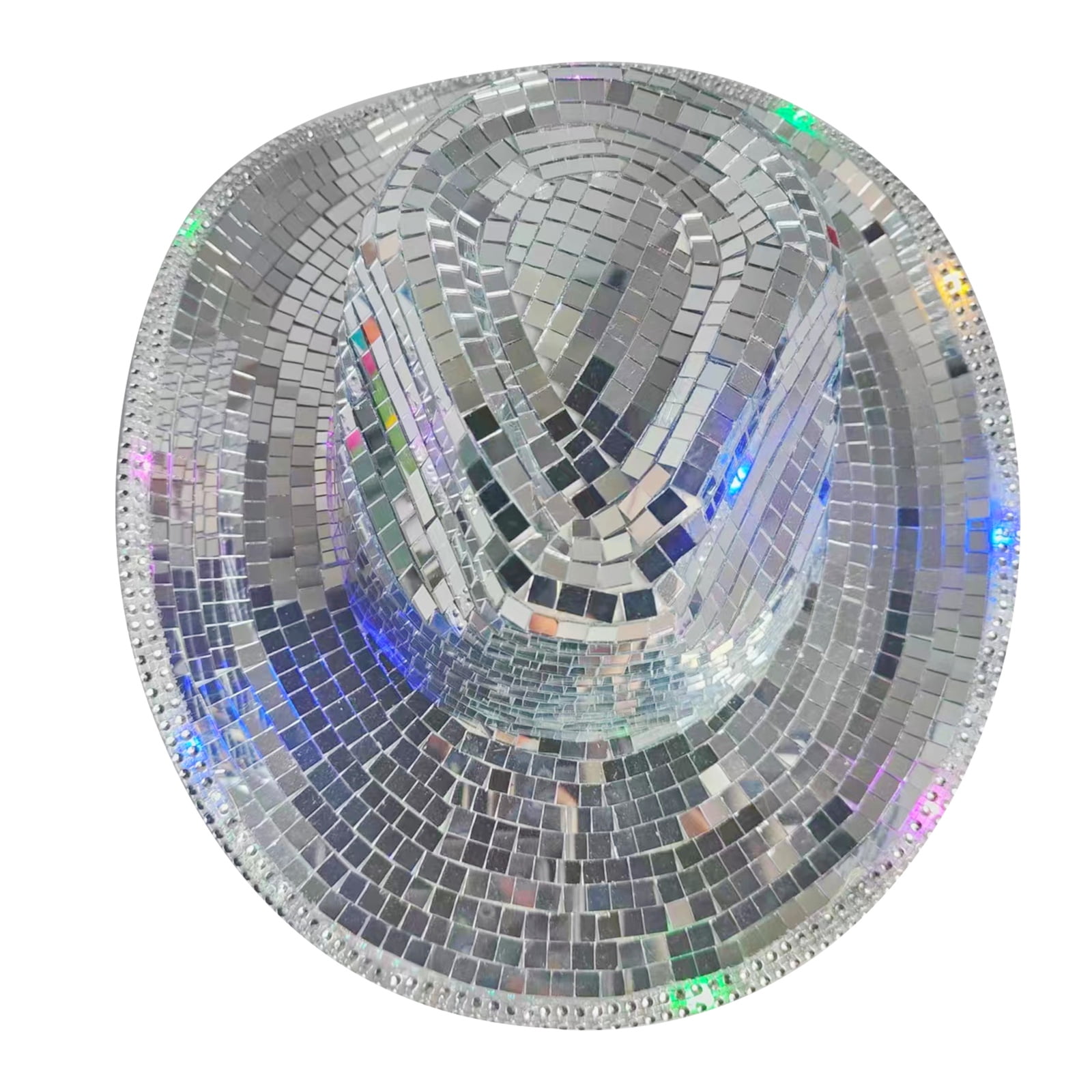 Cowgirl Hat Ultra-flashing Cowboy Hat Mirrored Disco for Music Festivals Sparkly Mirrored Cowboy ...