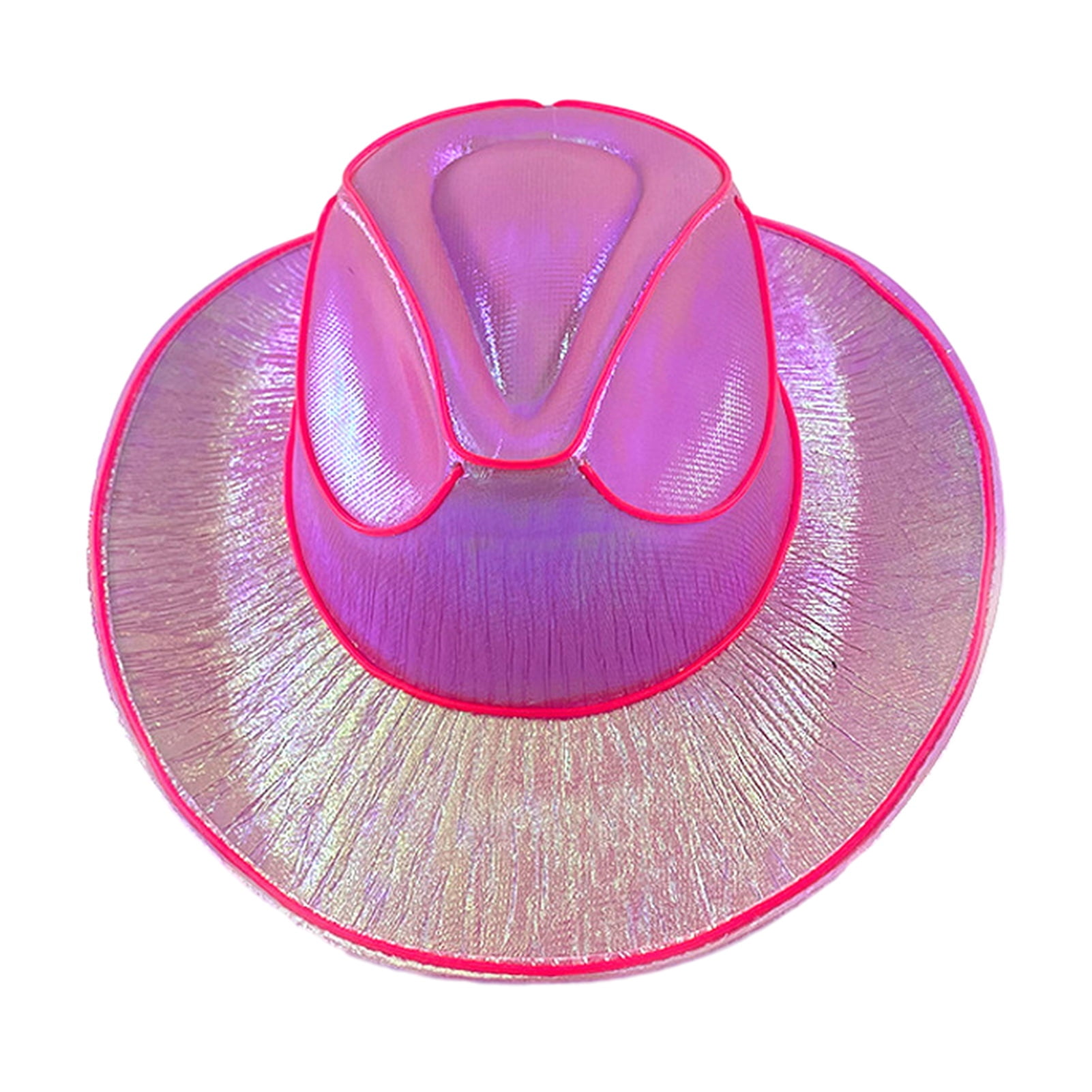 Cowgirl Hat Wireless Disco Luminous Colorful LED Glowing Light Bar Cap ...