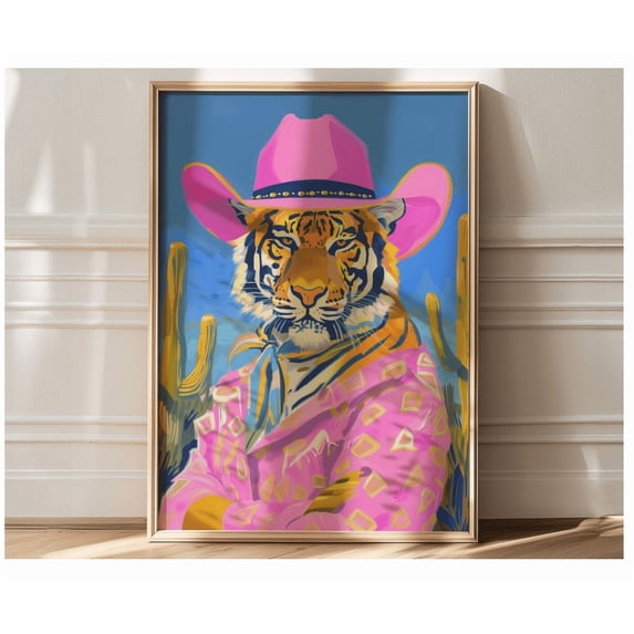 Cowgirl Home Decor Tiger Poster Western Girly Decor Preppy Wall Art ...