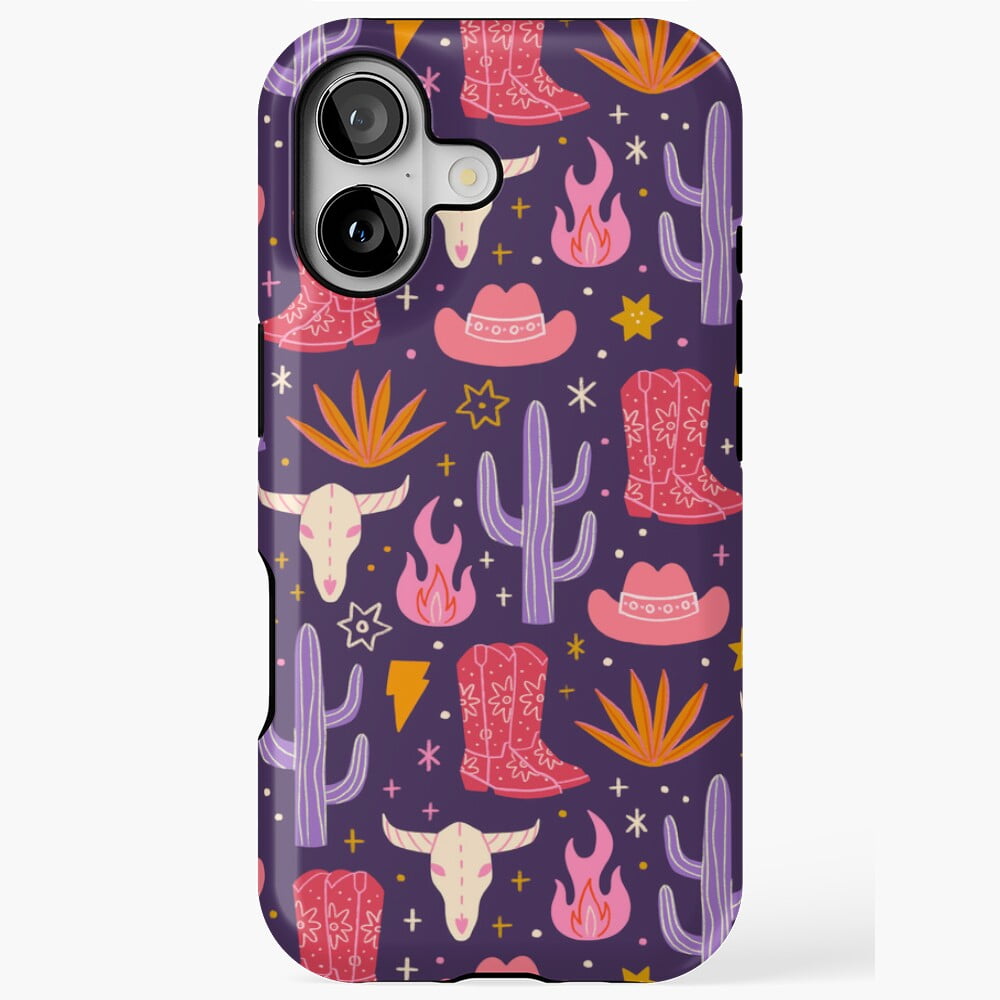 Cowgirl I Want To Be A Cowgirl Dark Violet Fun Phone Case 17 16 15 14 ...