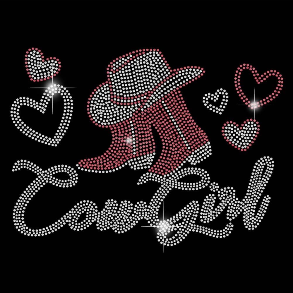Cowgirl Iron on Rhinestones Transfer Bling Rhinestone Decals DIY ...