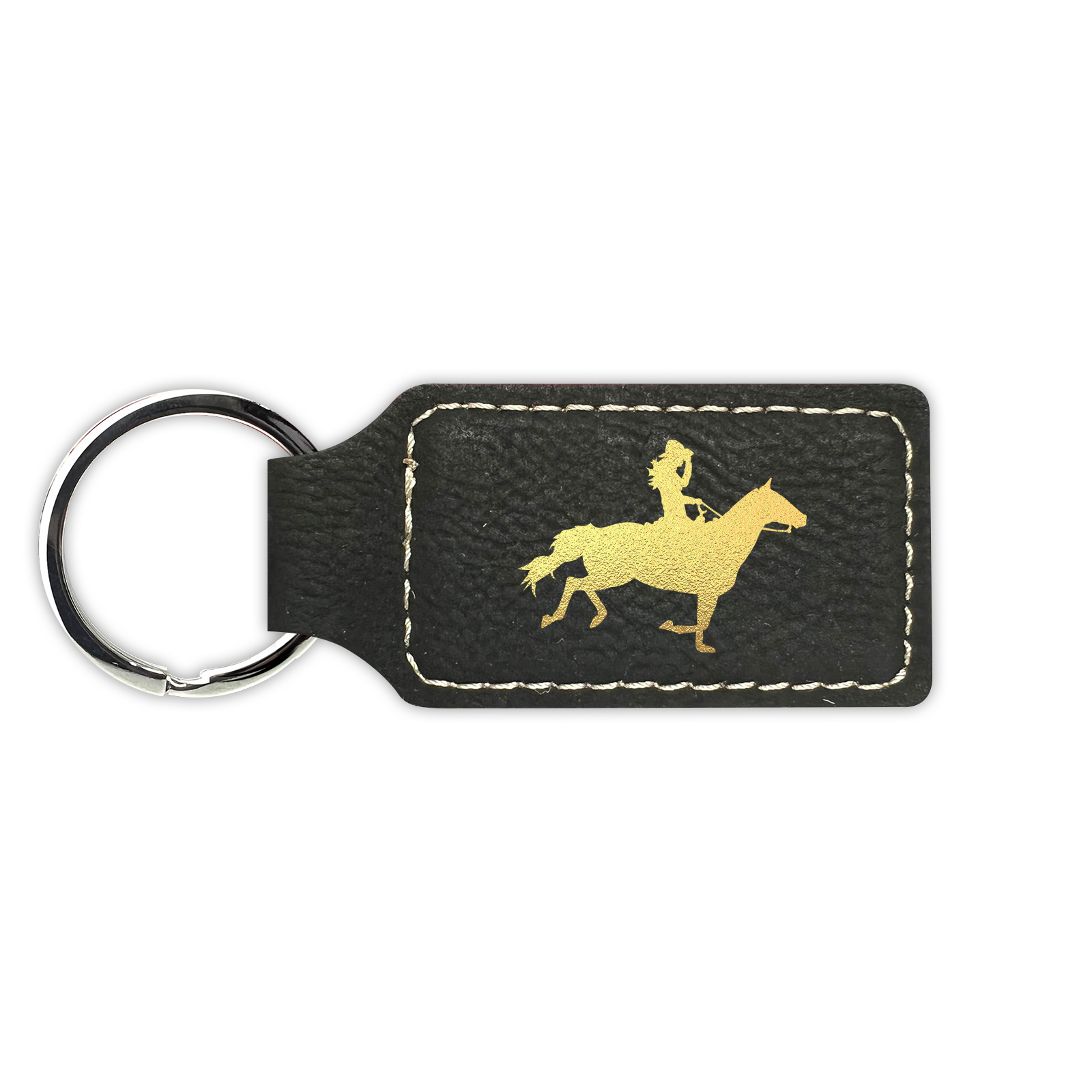 Cowgirl Keychain Leatherette Rectangle - Laser Engraved - Many Colors ...