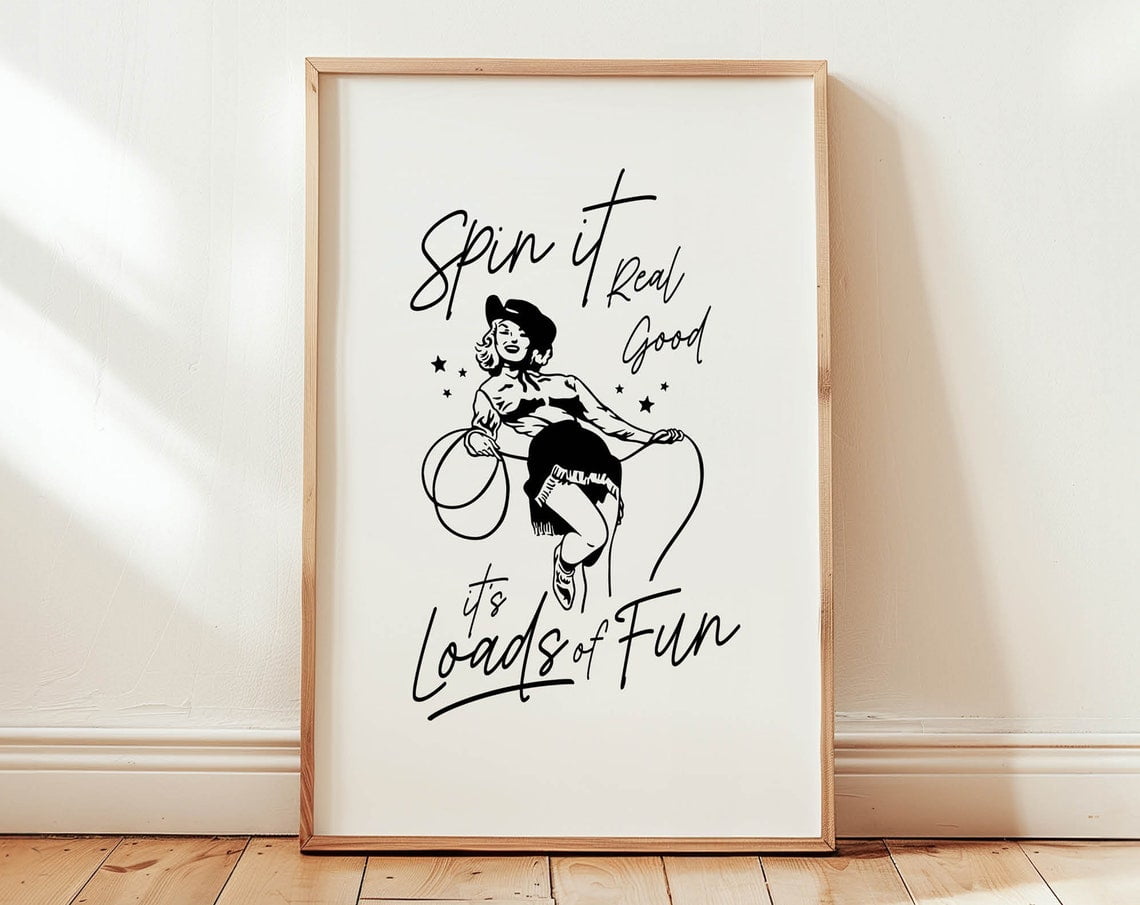 Cowgirl Laundry Print Funny Laundry Wall Art Loads Of Fun Laundry Room ...