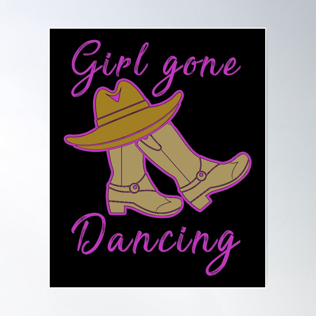 Cowgirl Line Dancing Poster Wall Art, Modern Wall Decor For Living Room ...