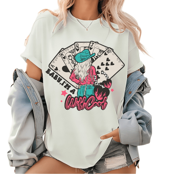 Cowgirl Lucky Pattern T Shirts Western Cowgirl Graphic Tees Turquoise ...