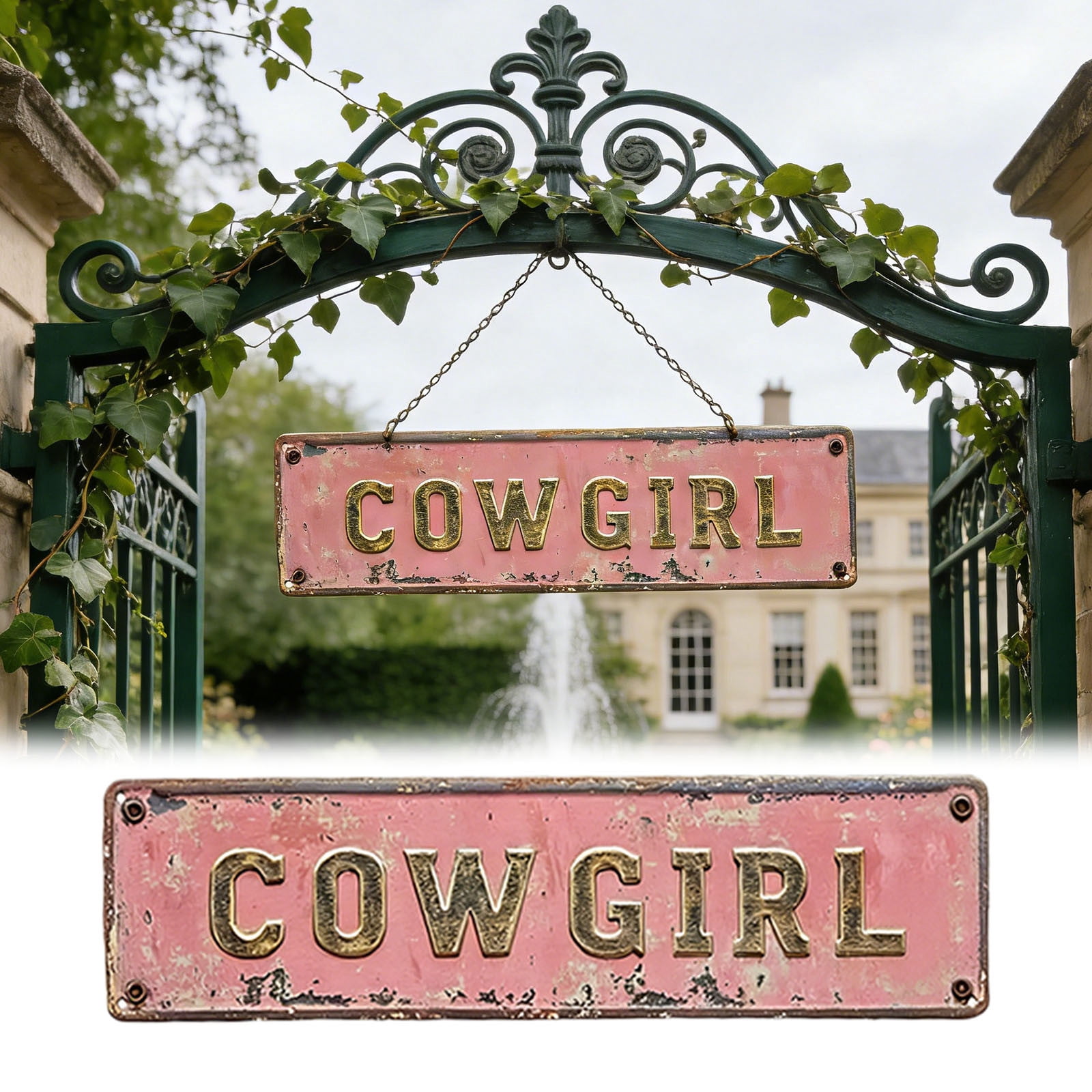 Cowgirl Metal Sign Rustic Western Plaque for Bedroom Bar Living Room ...